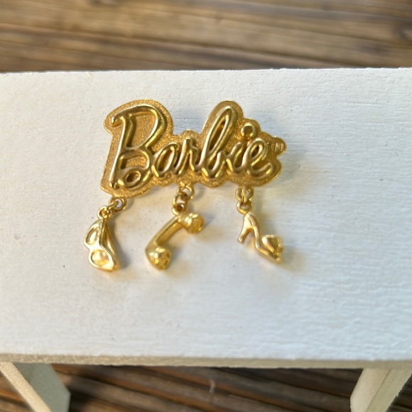 Mattel | Jewelry | Vintage Barbie Brooch With Charms Gold Tone 994 ...